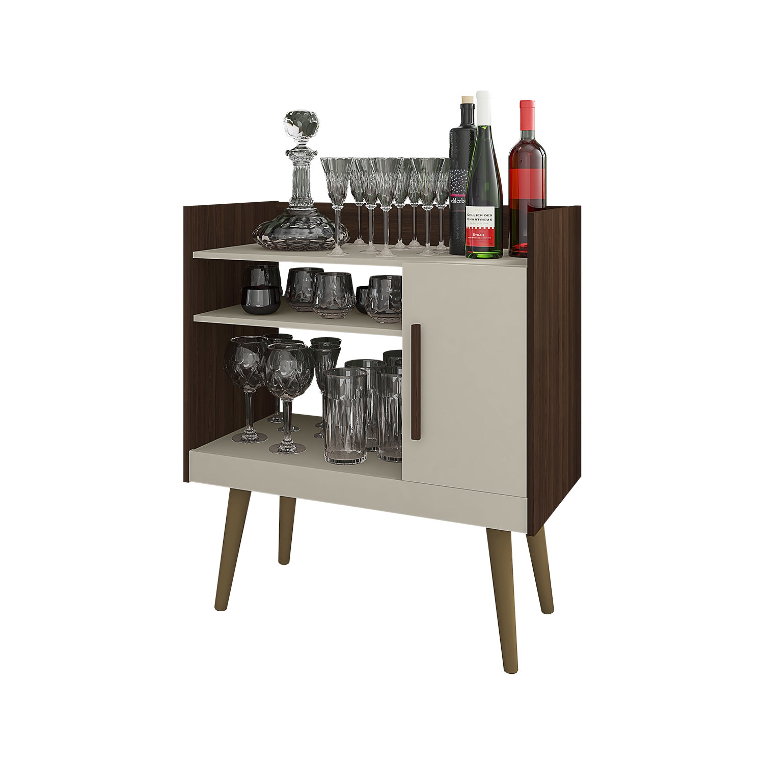 Aparador Bar Coffee Nogal Blanco Invierno – Hoga Paraguay